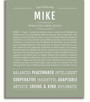 Mike Personalized Name Meaning Art Prints – Name Stories