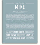 Mike Personalized Name Meaning Art Prints – Name Stories