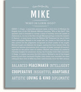 Mike Personalized Name Meaning Art Prints – Name Stories