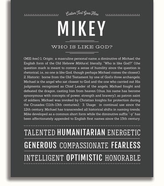 Mikey | Name Art Print – Name Stories