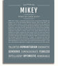Mikey Personalized Name Meaning Art Prints – Name Stories