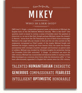 Mikey Personalized Name Meaning Art Prints – Name Stories
