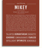 Mikey Personalized Name Meaning Art Prints – Name Stories