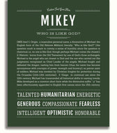 Mikey Personalized Name Meaning Art Prints – Name Stories
