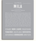 Mila Personalized Name Meaning Art Prints – Name Stories