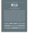 Mila Personalized Name Meaning Art Prints – Name Stories