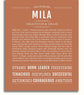 Mila Personalized Name Meaning Art Prints – Name Stories