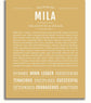 Mila Personalized Name Meaning Art Prints – Name Stories