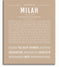 Milah Personalized Name Meaning Art Prints – Name Stories