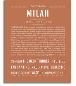 Milah | Name Art Print – Name Stories