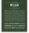 Milah Personalized Name Meaning Art Prints – Name Stories