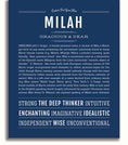 Milah Personalized Name Meaning Art Prints – Name Stories