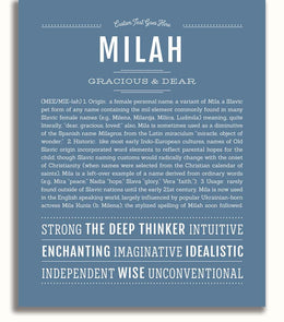Milah Personalized Name Meaning Art Prints – Name Stories