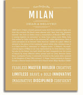 Milan (female) | Name Art Print – Name Stories
