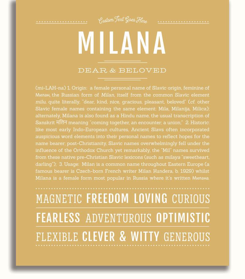 What Does Milana Name Mean