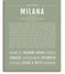 Milana Personalized Name Meaning Art Prints – Name Stories