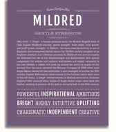 Mildred | Name Art Print – Name Stories