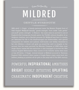 Mildred | Name Art Print – Name Stories