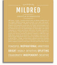 Mildred | Name Art Print – Name Stories