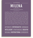 Milena | Name Art Print – Name Stories