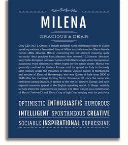 Milena | Name Art Print – Name Stories