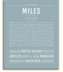 Miles Personalized Name Meaning Art Prints – Name Stories