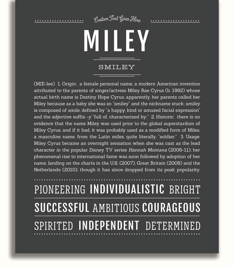 Miley | Name Art Print – Name Stories