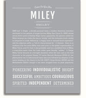 Miley Personalized Name Meaning Art Prints – Name Stories