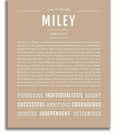 Miley Personalized Name Meaning Art Prints – Name Stories