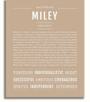Miley Personalized Name Meaning Art Prints – Name Stories