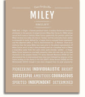 Miley Personalized Name Meaning Art Prints – Name Stories