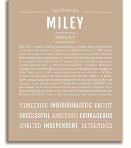 Miley | Name Art Print – Name Stories