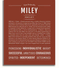 Miley Personalized Name Meaning Art Prints – Name Stories