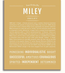 Miley | Name Art Print – Name Stories
