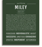 Miley Personalized Name Meaning Art Prints – Name Stories
