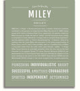 Miley Personalized Name Meaning Art Prints – Name Stories