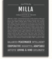 Milla | Name Art Print – Name Stories