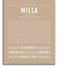 Milla | Name Art Print - Personalized Custom Gifts – Name Stories