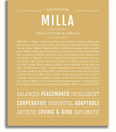 Milla | Name Art Print – Name Stories