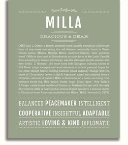 Milla | Name Art Print – Name Stories