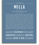 Milla | Name Art Print - Personalized Custom Gifts – Name Stories