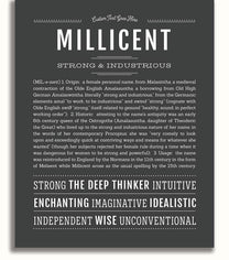 Millicent | Name Art Print – Name Stories
