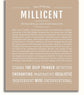 Millicent Personalized Name Meaning Art Prints – Name Stories
