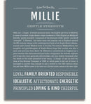 Millie Personalized Name Meaning Art Prints – Name Stories