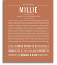 Millie Personalized Name Meaning Art Prints – Name Stories