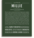 Millie Personalized Name Meaning Art Prints – Name Stories