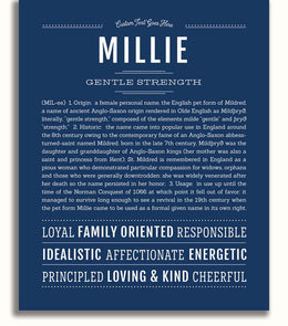 Millie | Name Art Print – Name Stories