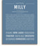 Milly Personalized Name Meaning Art Prints – Name Stories