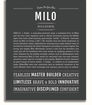 Milo | Name Art Print – Name Stories