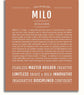 Milo Personalized Name Meaning Art Prints – Name Stories